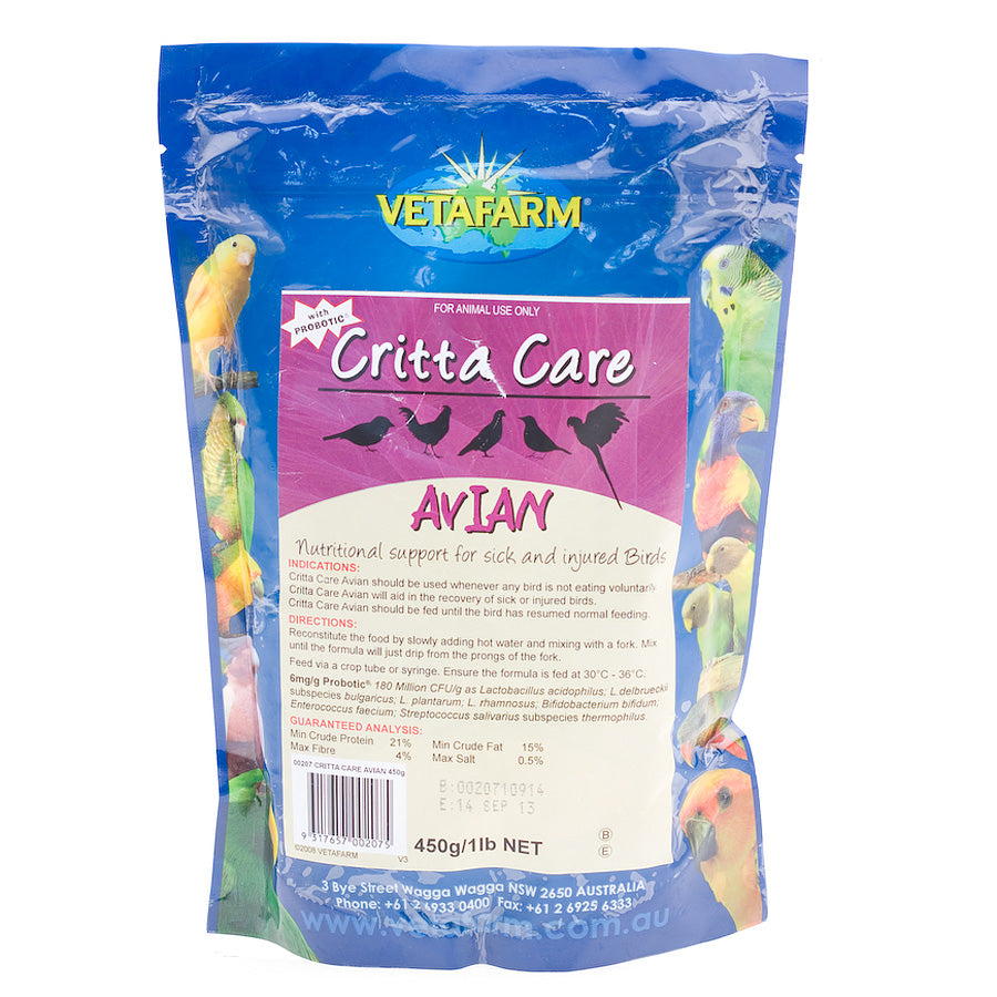 Avian Critta Care (handfeed for sick birds) – Birds Planet